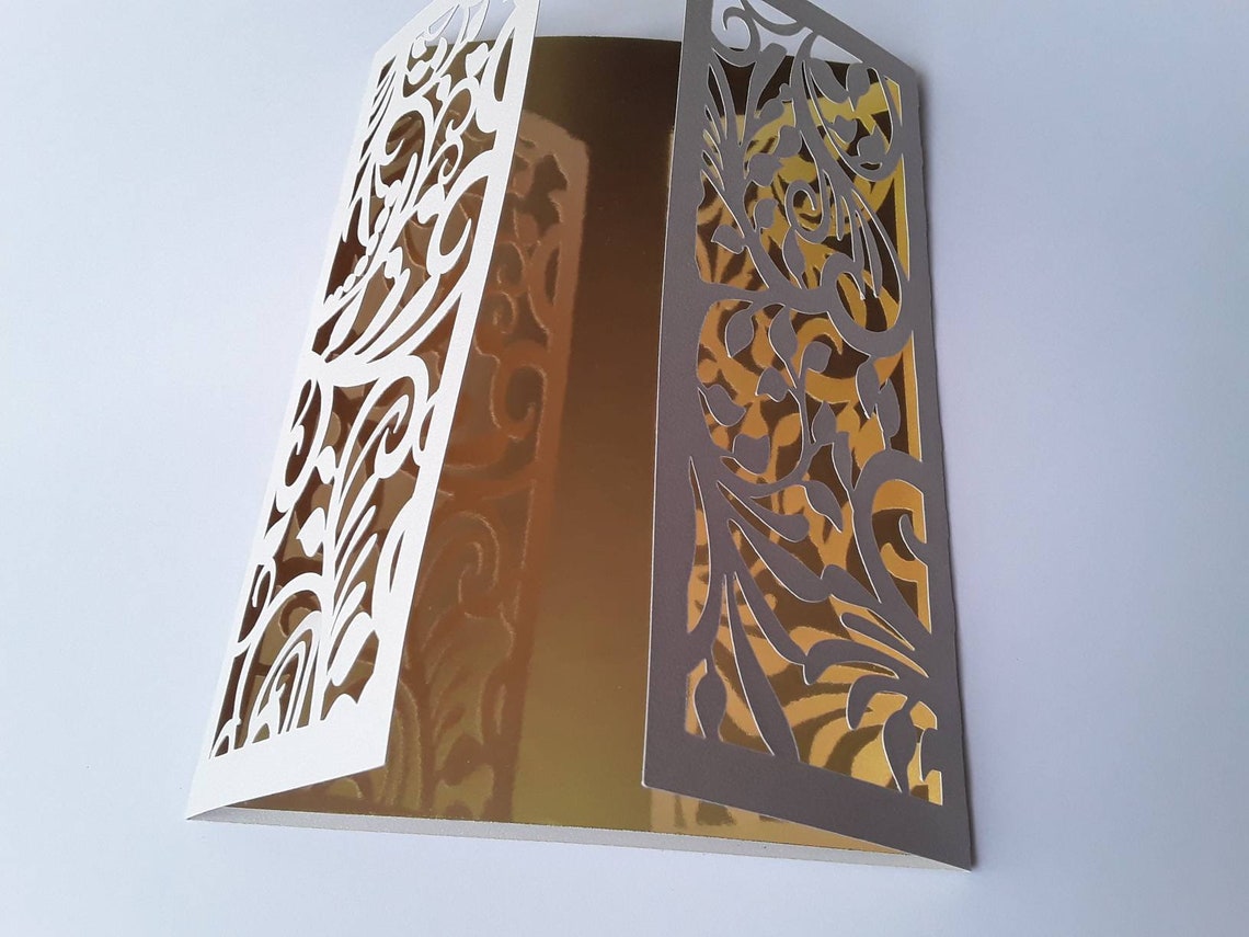 Wedding Invitation Template – Gate Fold - Envelope Card Ribbons and ...
