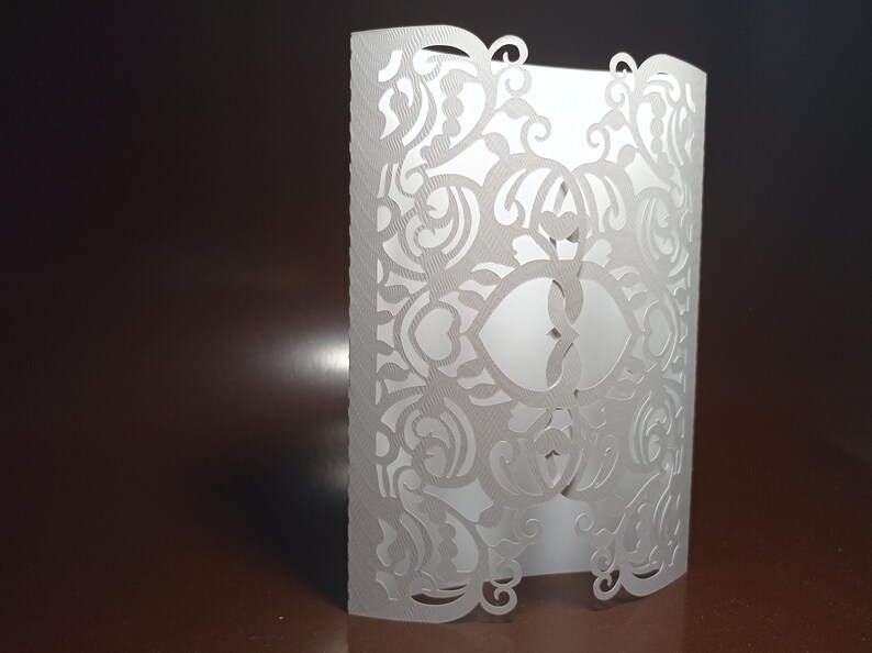 Wedding Invitation Template Gate Fold-envelope Card Ribbons - Etsy