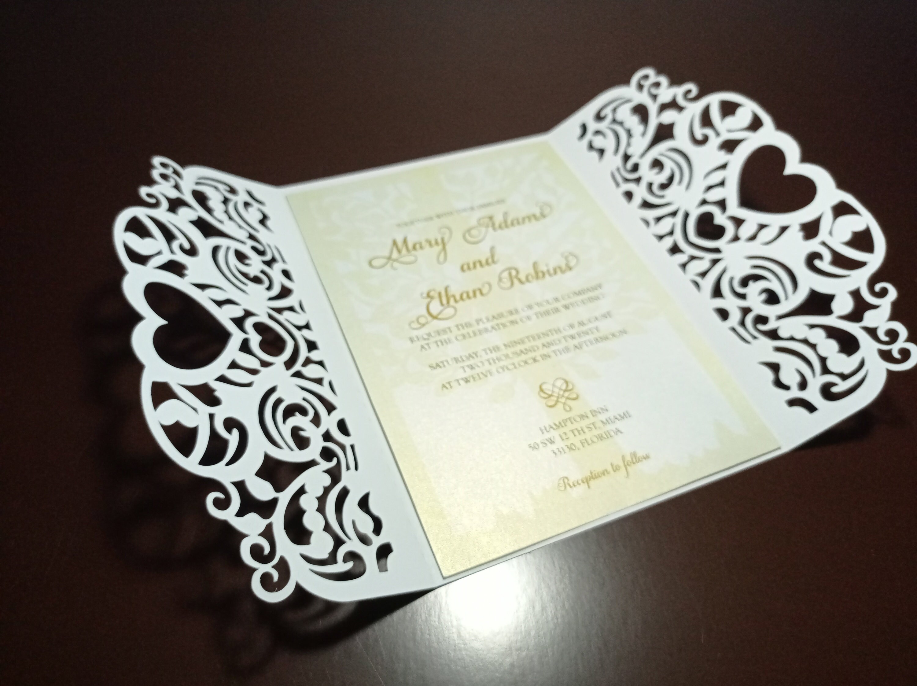 Wedding Invitation Template – Gate Fold-envelope Card Ribbons and ...