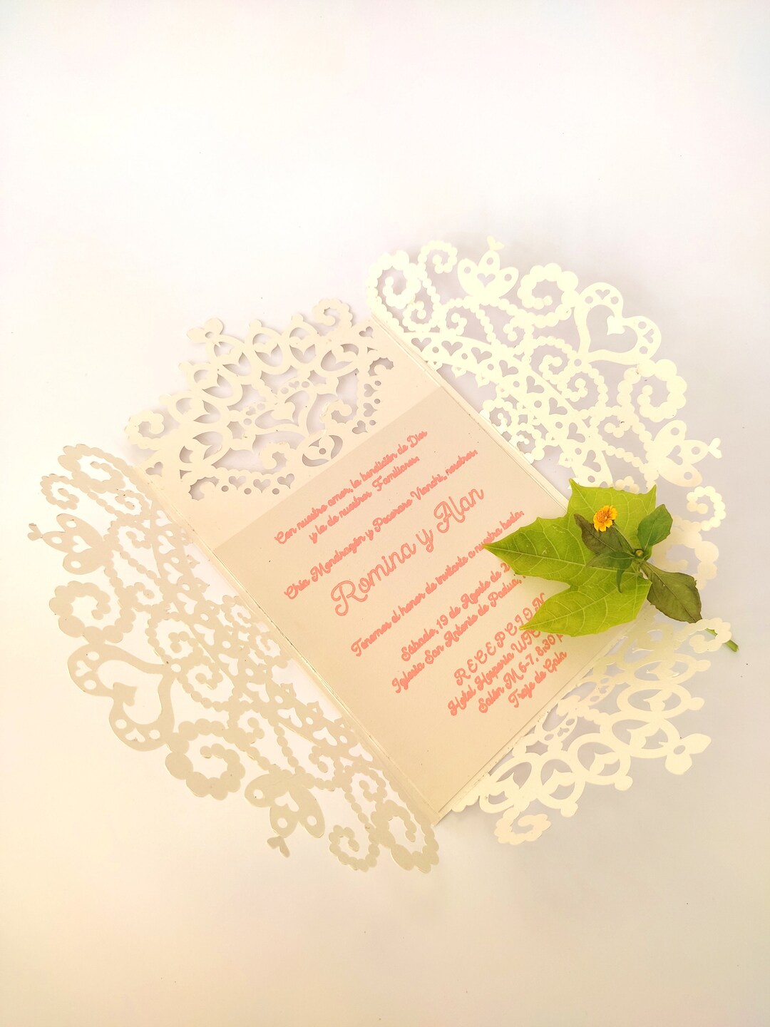 Invitation Template – Fold-envelope Card Delicate Large Lace V2 (svg ...
