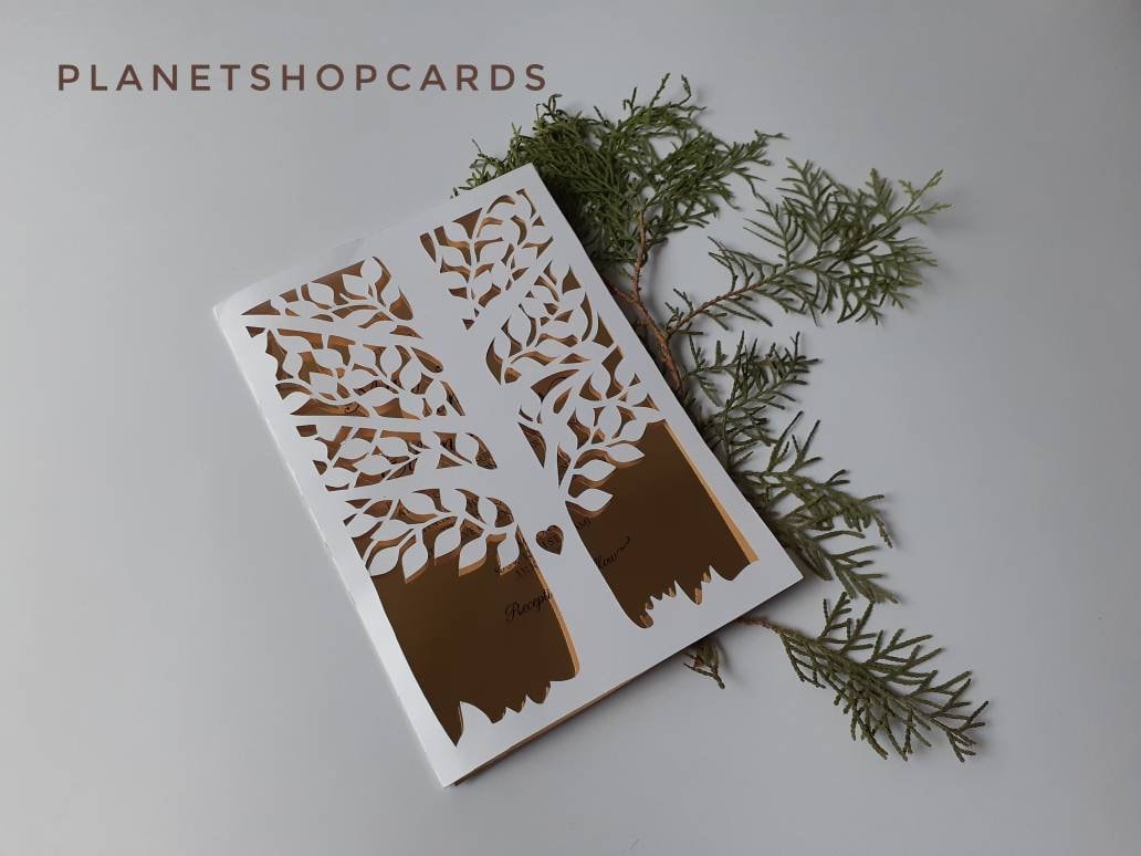Wedding Invitation Template Envelope Card Tree Wedding - Etsy