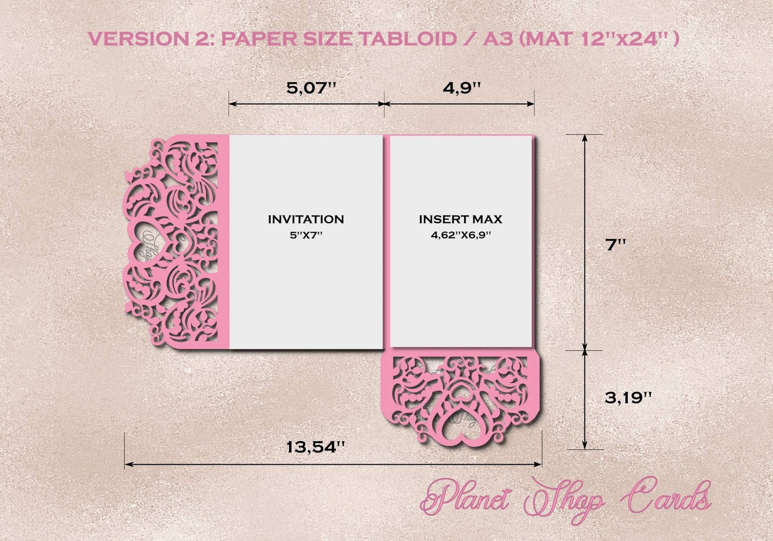 Tri Fold Wedding Invitation Template Envelope Card for - Etsy