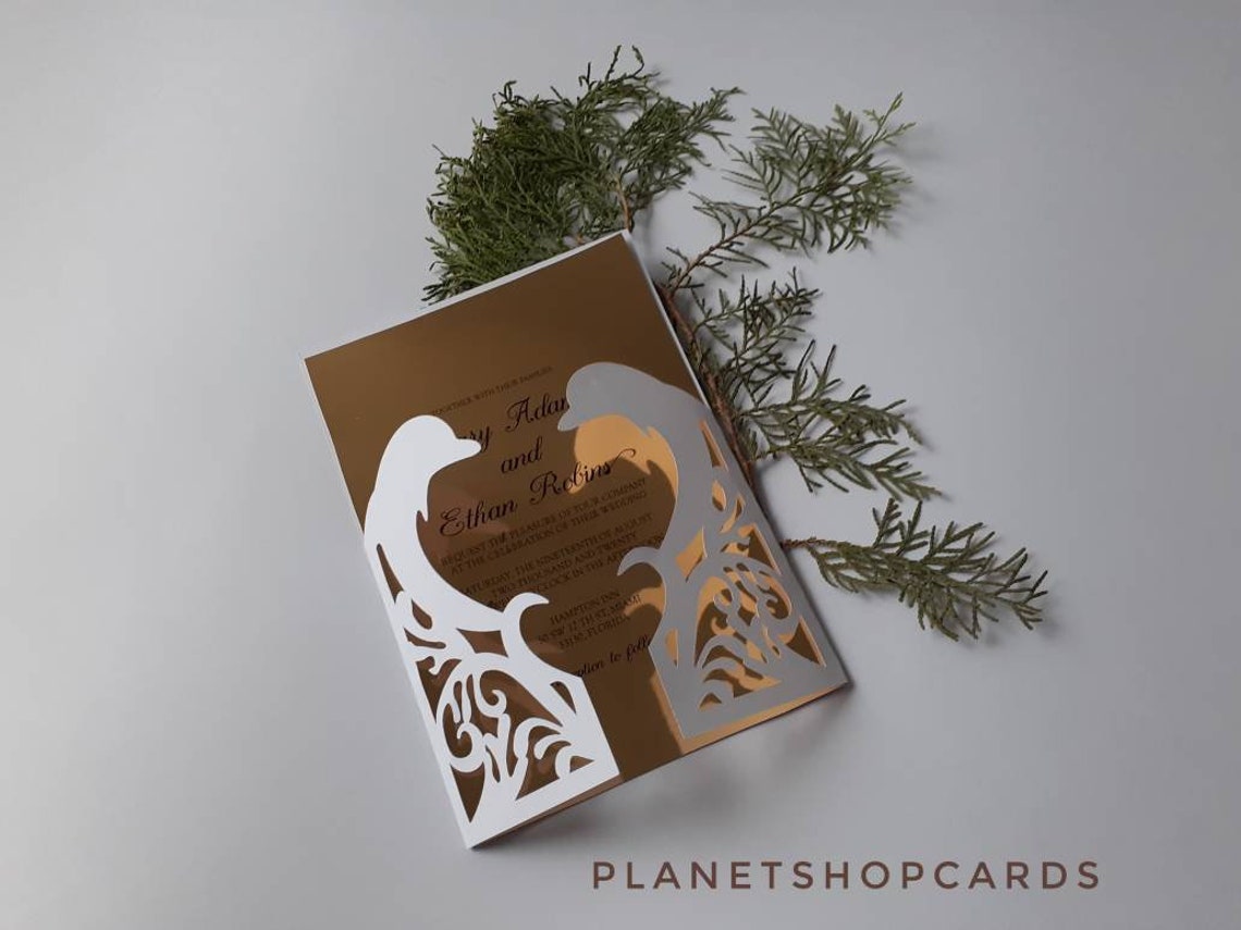 Wedding Invitation Template Gate Fold Envelope Card - Etsy