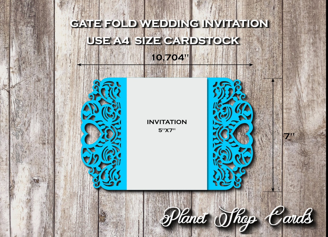 Wedding Invitation Template – Gate Fold-envelope Card Ribbons and ...