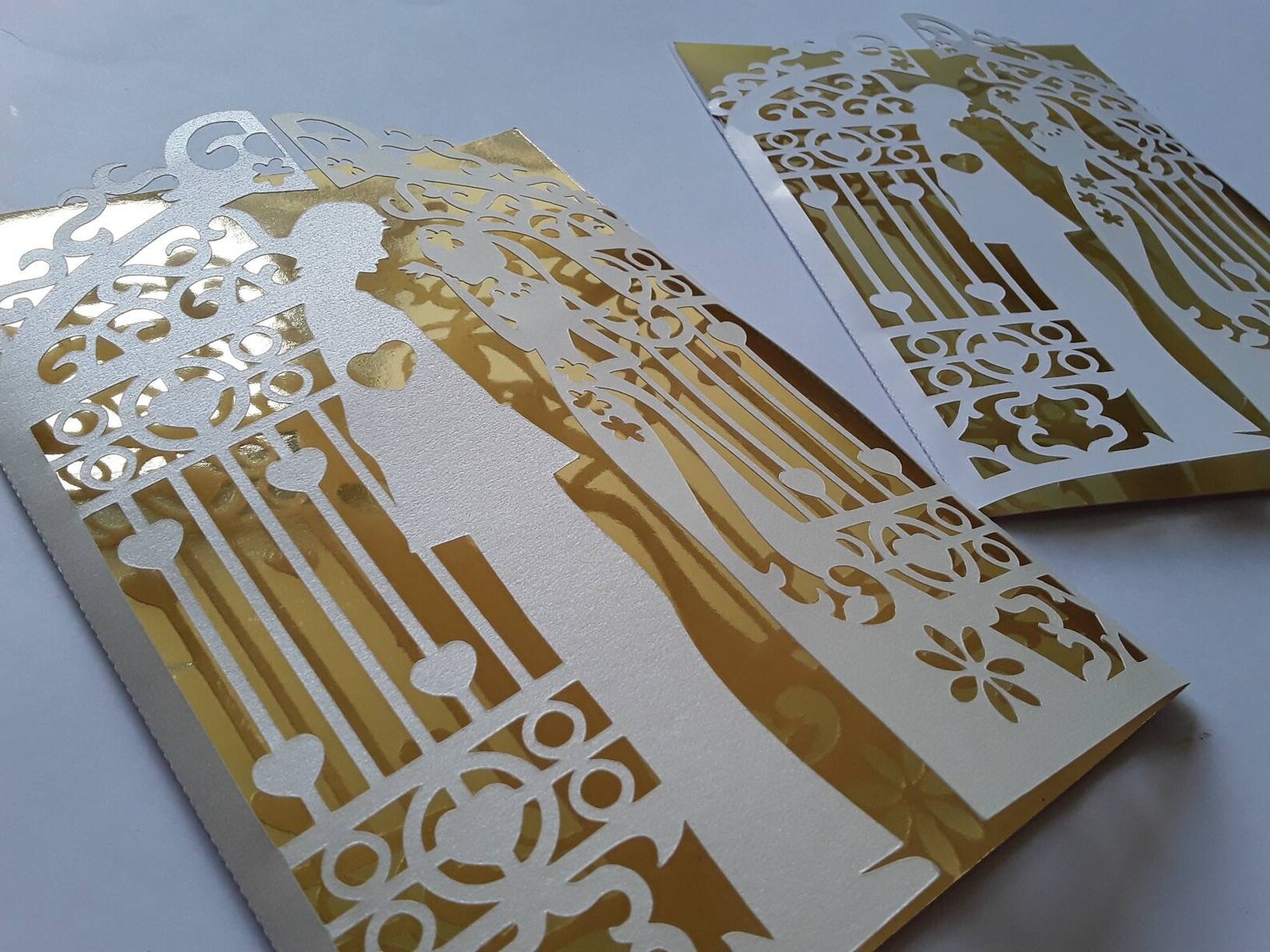 Wedding Invitation Template Gate Fold Envelope Card for | Etsy