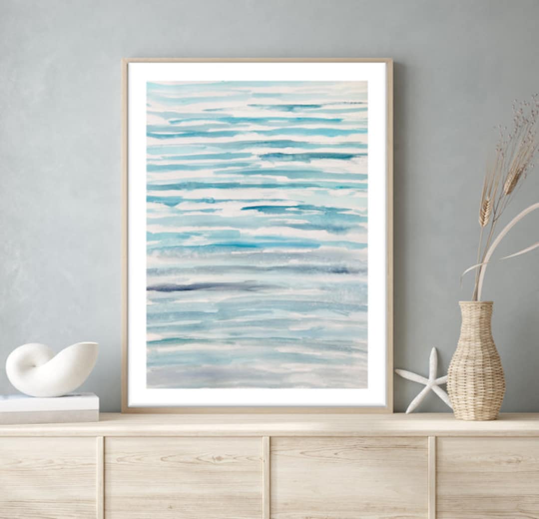Abstract Coastal Wall Art / Watercolor Landscape / Abstract - Etsy