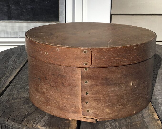 Antique Prim Wooden Circular Pantry Box & Lid 8.75 D Country Farm ...