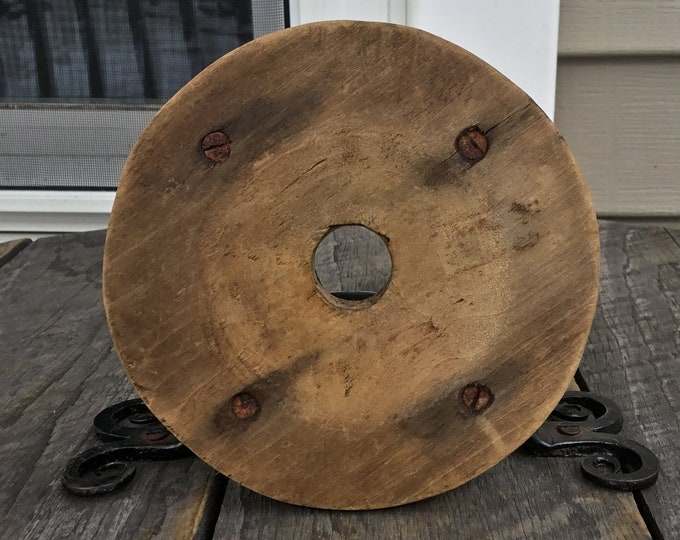 Antique Primitive Wooden Butter Churn Crock Lid 5" D Country Farmhouse ...