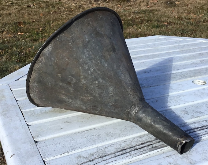 Large Vintage Industrial Galvanized Steel Funnel 13 H Solder Seams Old ...