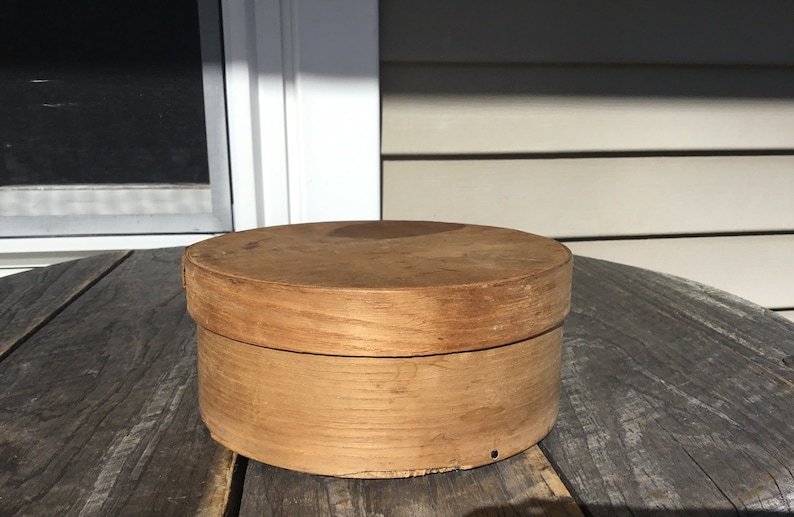 Antique Primitive Wooden Circular Pantry Box & Lid 6.5 D - Etsy