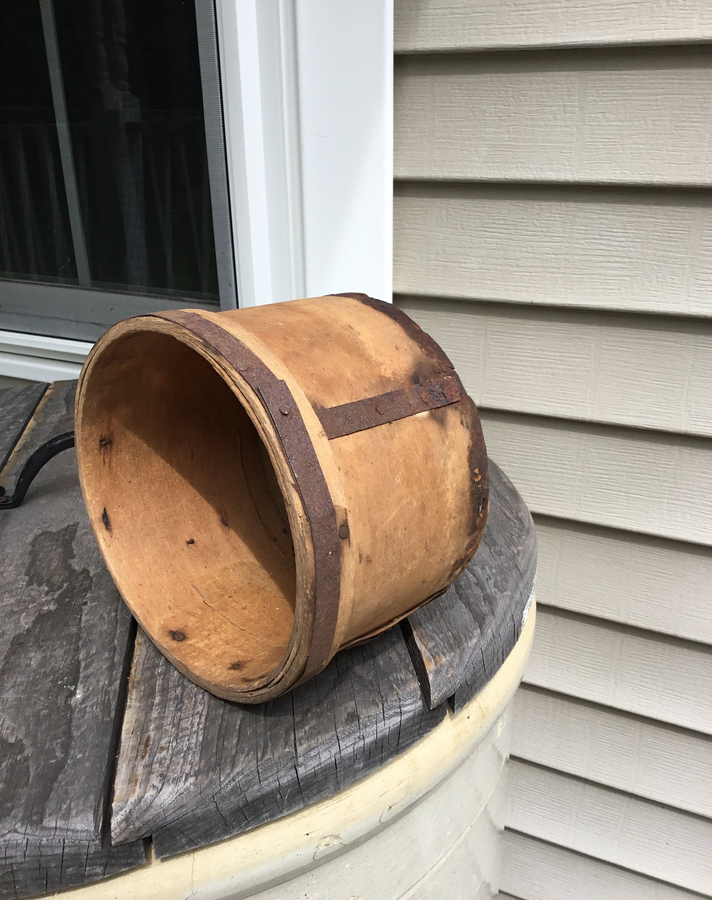 Antique Small Wooden Grain Measure W/ Steel Banding Country - Etsy