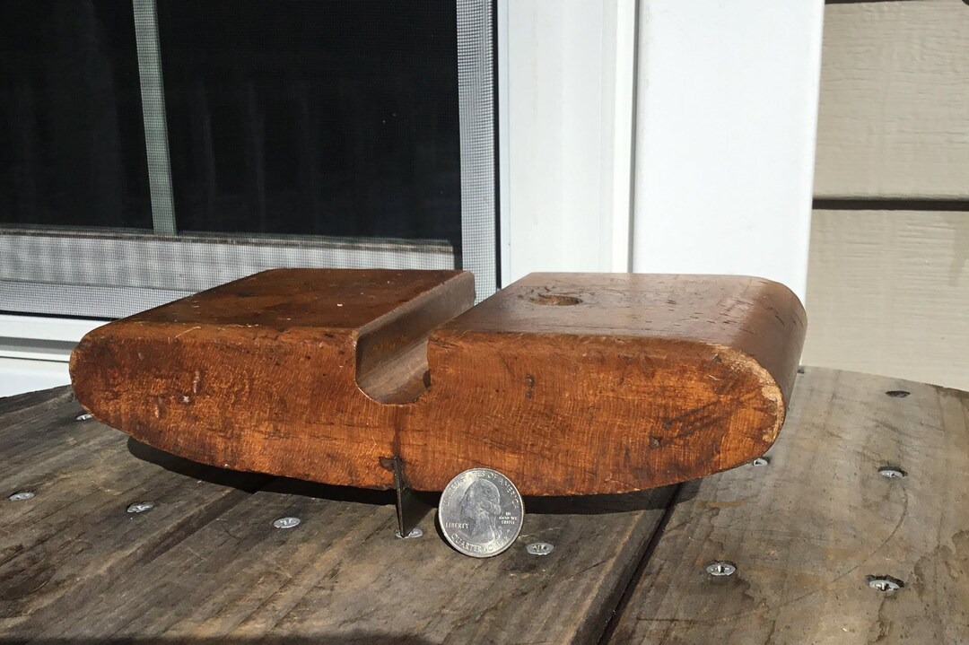 Antique Clipper Hand Surfacer Maple Wooden Steel Blade Old Butcher ...