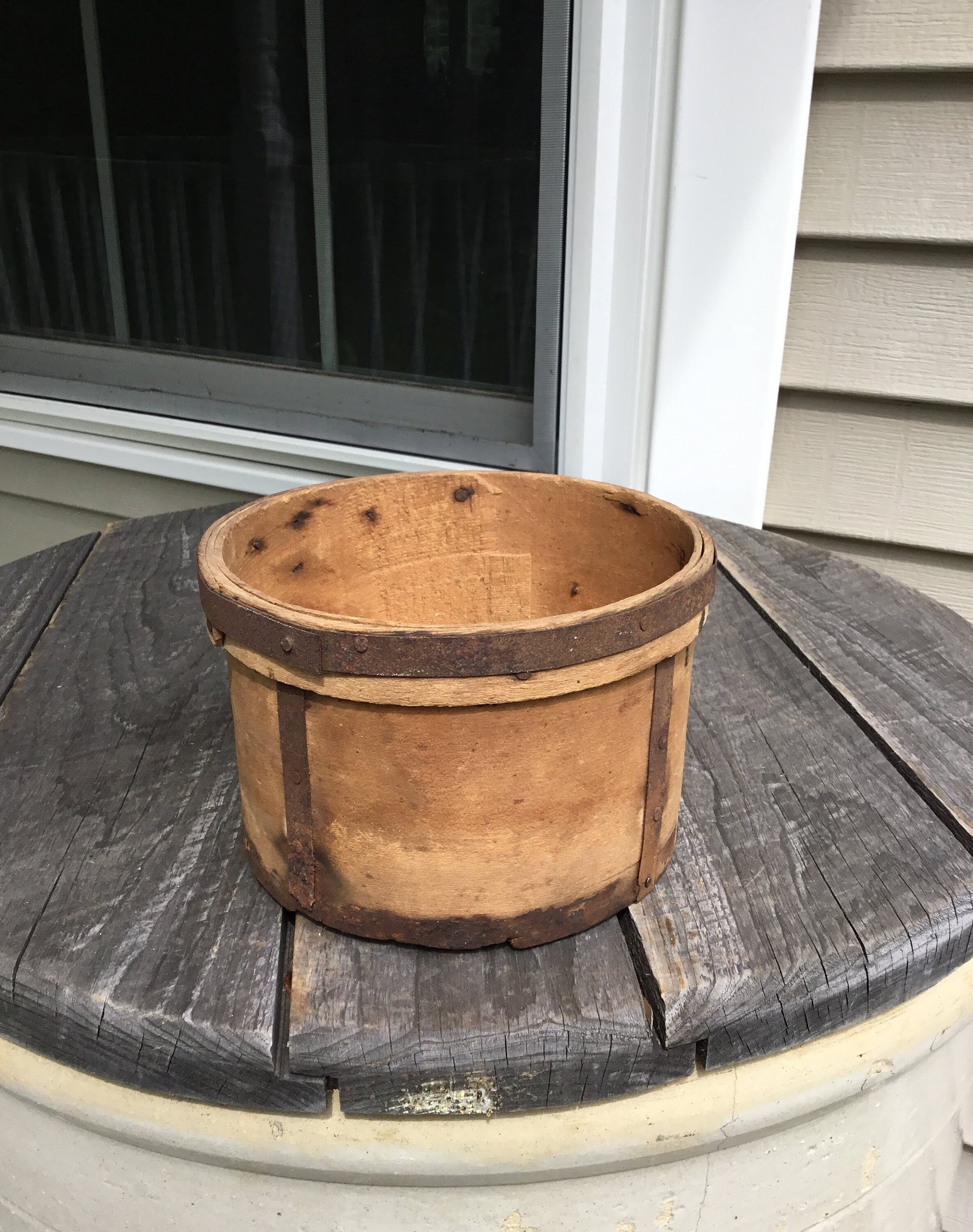 Antique Small Wooden Grain Measure W/ Steel Banding Country - Etsy