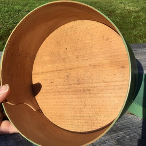 Vintage Bayberry Green Wooden Circular Pantry Box & Lid 7.75d Country ...