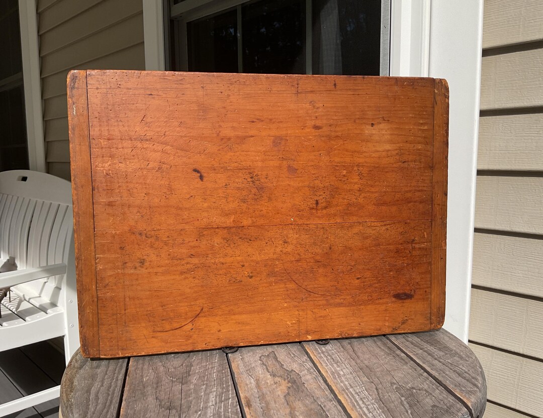 Vintage Prim Rectangular Wood Stove Board Cover Breadboard Ends Country ...