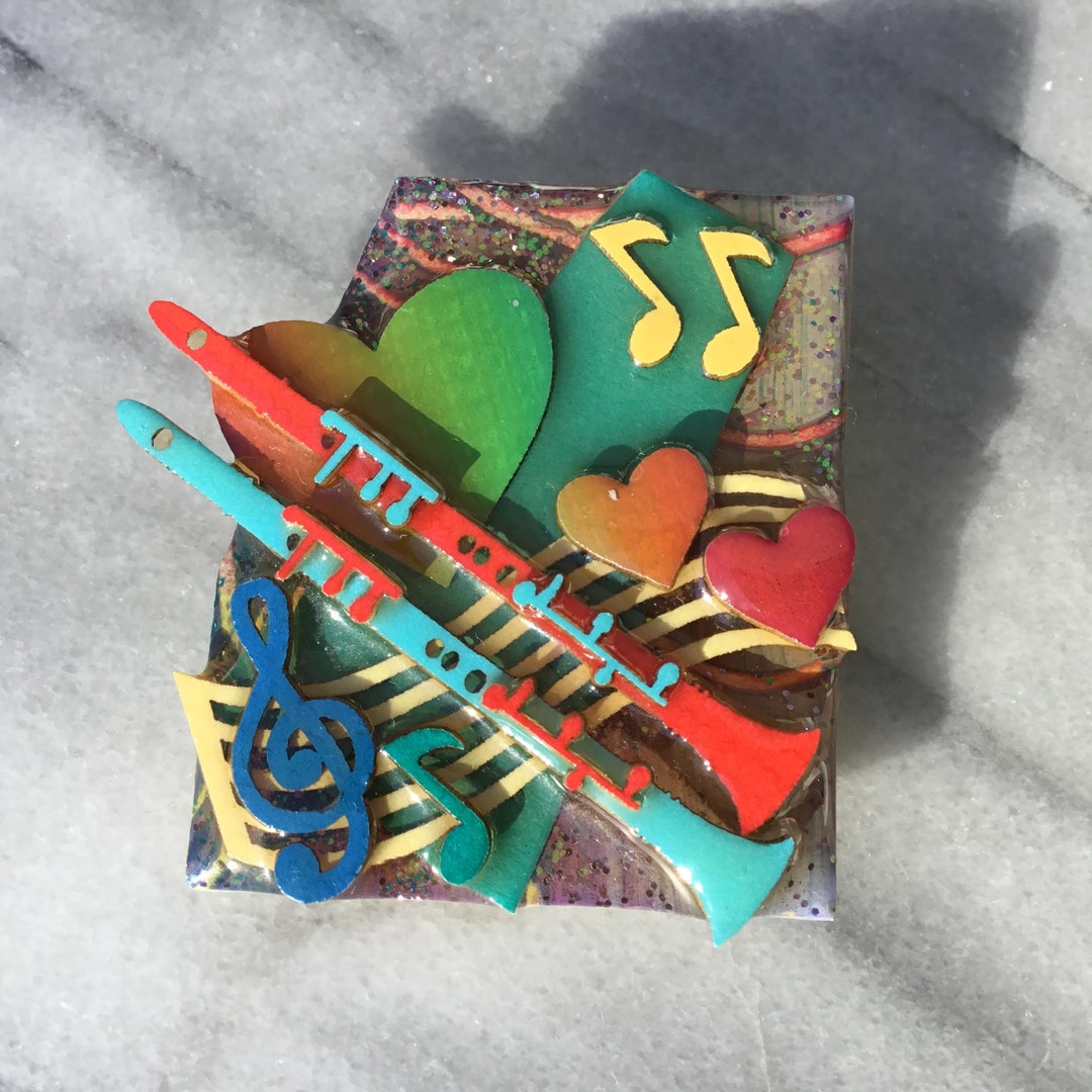 Vintage Music Pins by Lucinda Musical Instruments Hearts Musical Notes ...