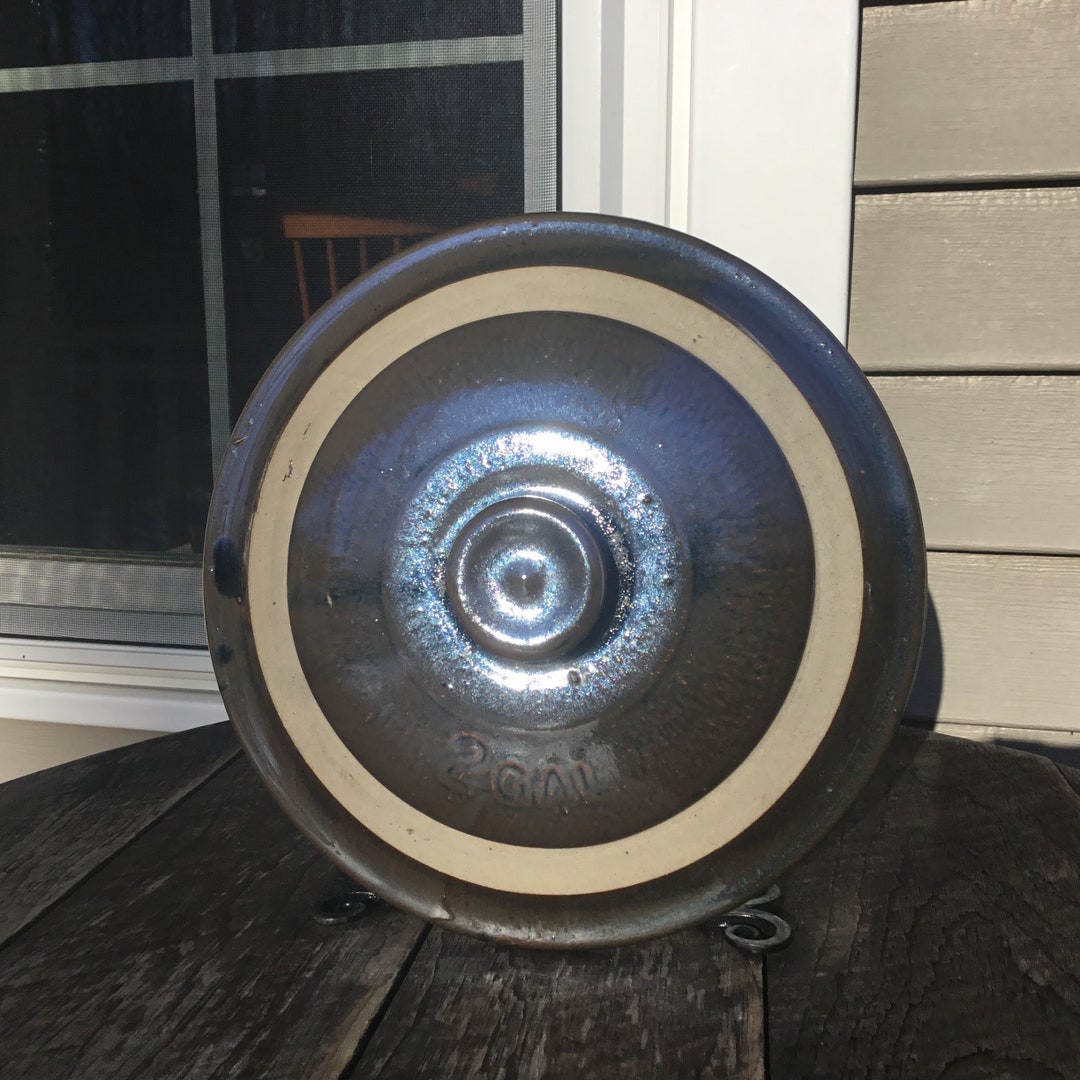 Antique Stoneware Crock Lid Stamped 2 Gal Domed Top Button Knob 9.75d ...