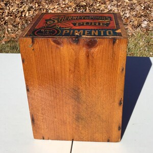 Antique Stickney & Poor's Pimento Wood Ship Box Original Paper Label ...