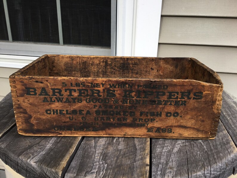 Antique Advertising Barter's Kippers Wooden Shipping Box - Etsy