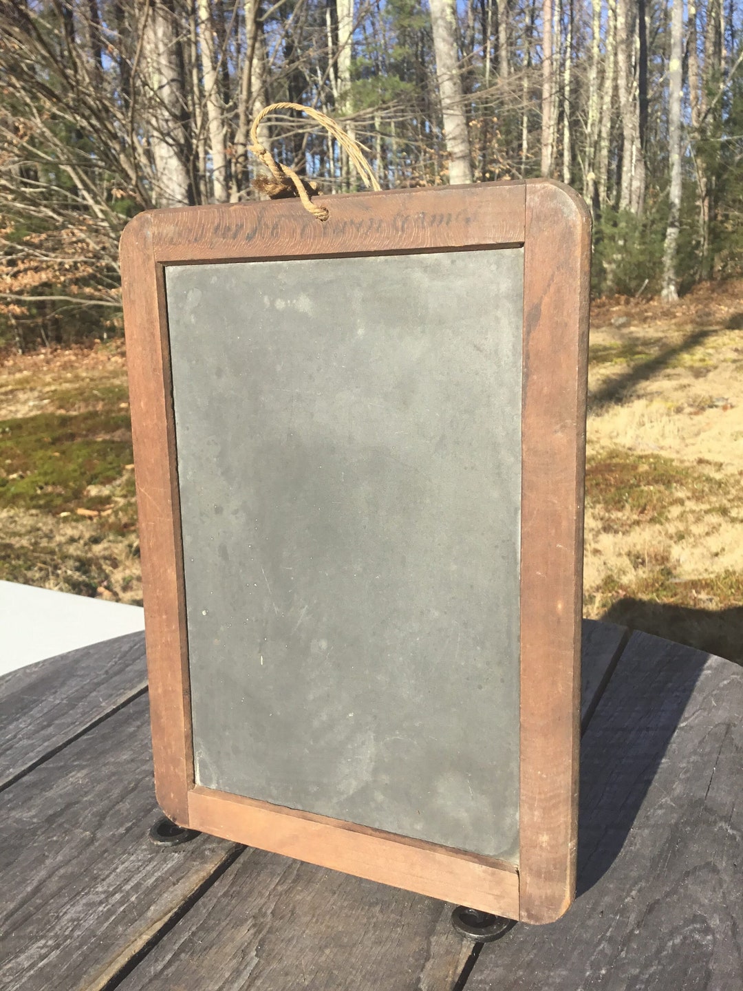 Antique Prim Double Sided Dark Wood & Slate Chalkboard Personalized ...
