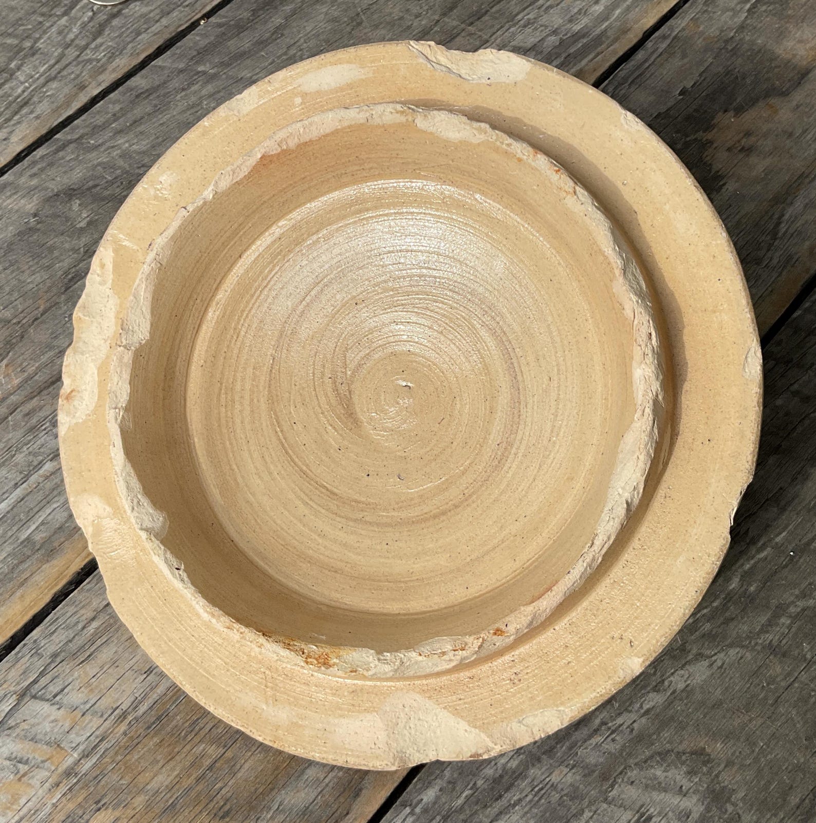 Antique Stoneware Dome Top Button Knob Crock Lid ONLY Honey Colored 8.5 ...