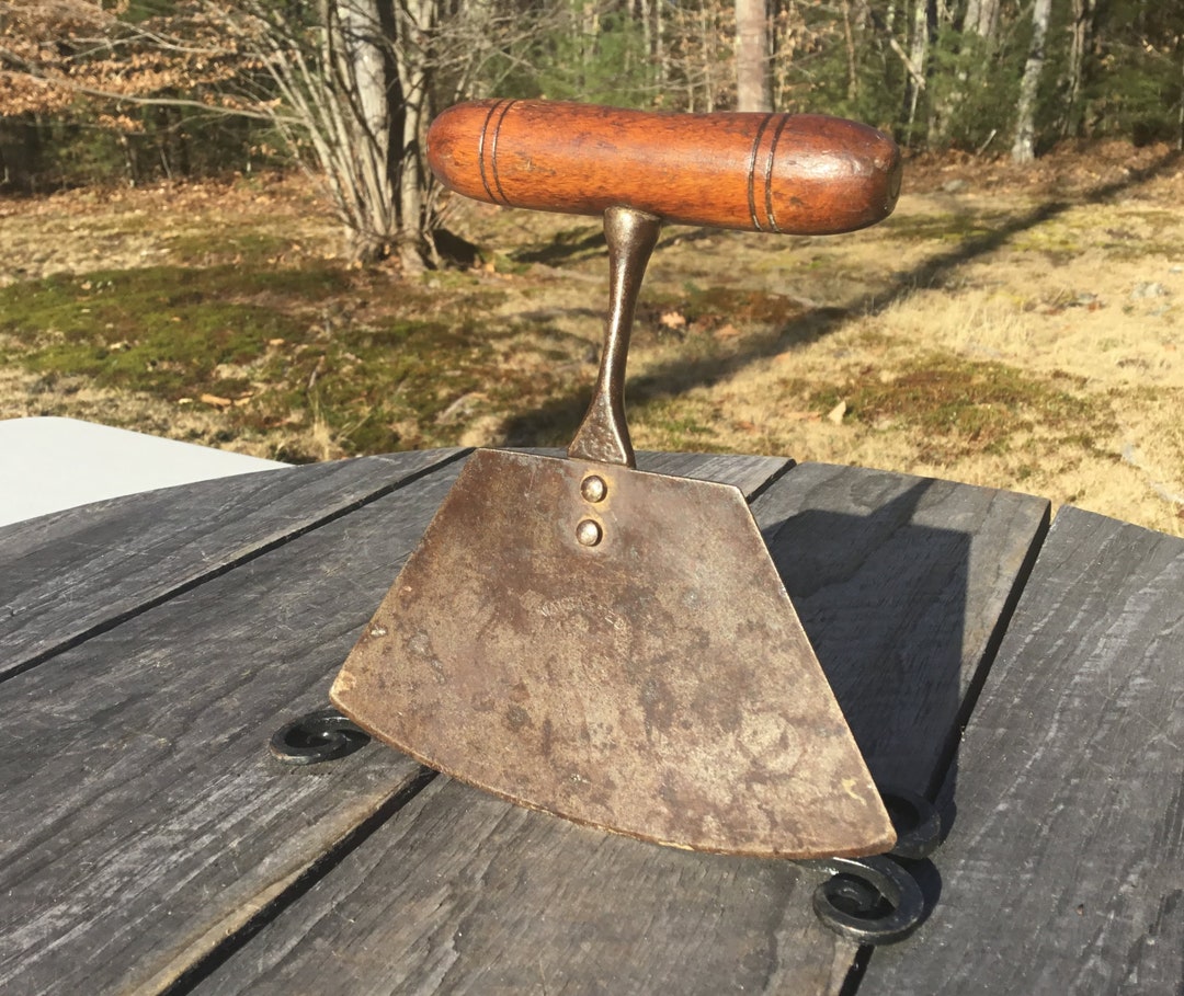 Antique Prim Kitchen Chopper Cutter Steel & Wooden Handle Warranted ...