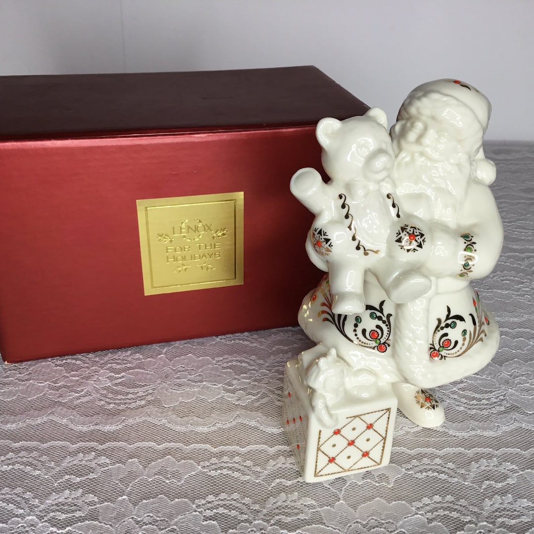 Lenox China Jewels Collection Santa With Bear Ninth in Series - Etsy