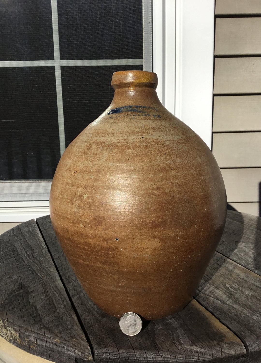 Antique Early Ovoid Salt Glaze Julius Norton Bennington VT 1 Gal ...