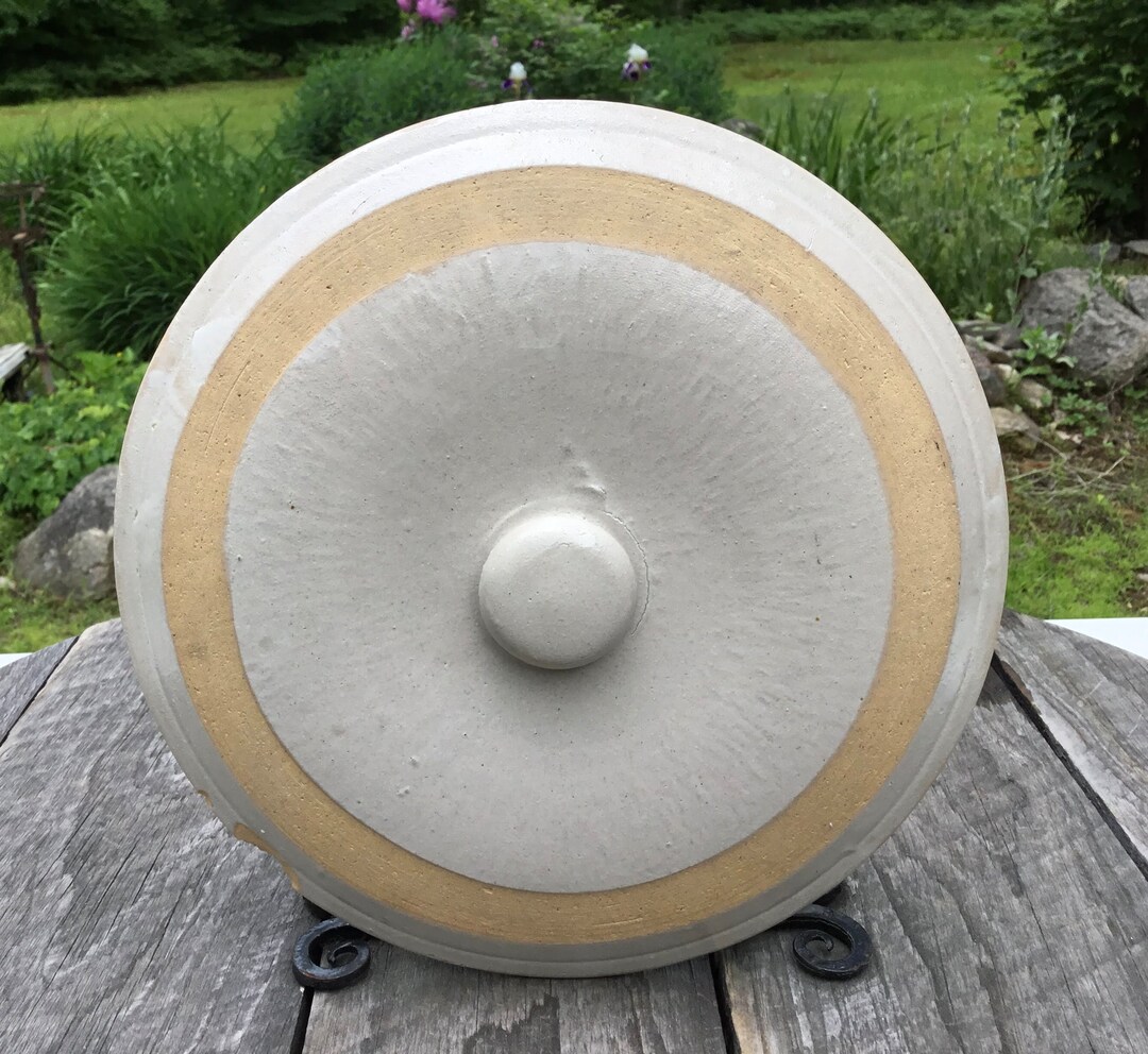 Antique Stoneware Bristol Glaze Crock Lid Domed Top Button Knob 9.5 D ...