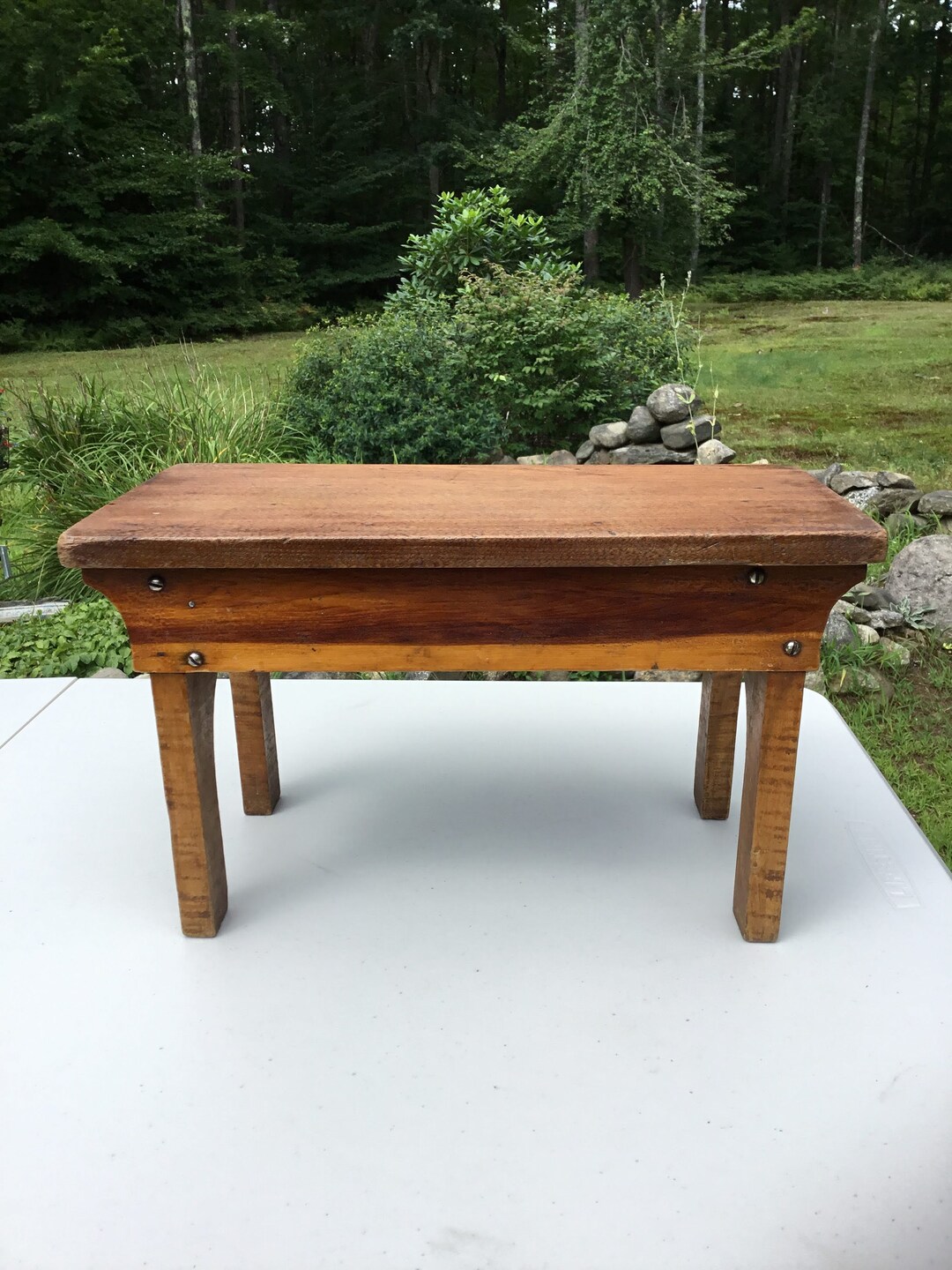 Vintage Wooden Foot Stool Cricket Bench Foot Rest Boot Jack Ends Nice ...