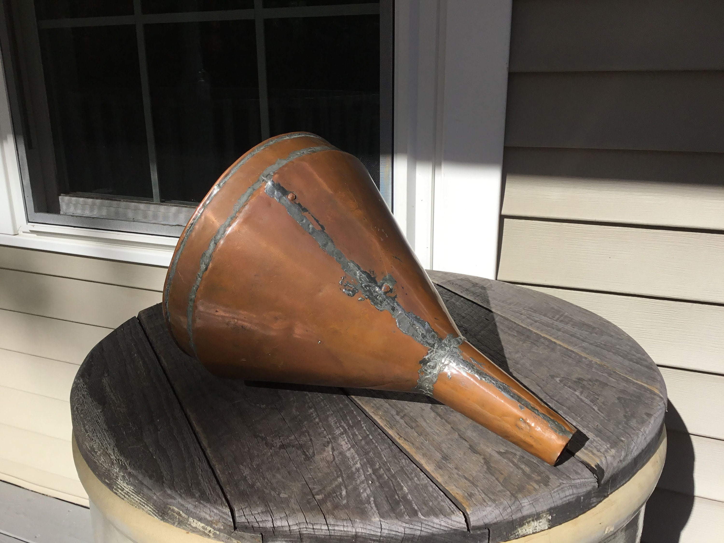 Large Antique Solid Copper Funnel Soldered Seams Moonshine - Etsy