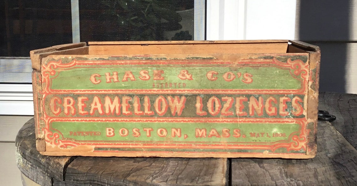 RARE Antique Chase & Co Creamellow Lozenges Wood Box Paper - Etsy