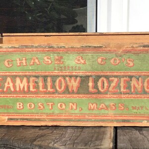 RARE Antique Chase & Co Creamellow Lozenges Wood Box Paper - Etsy