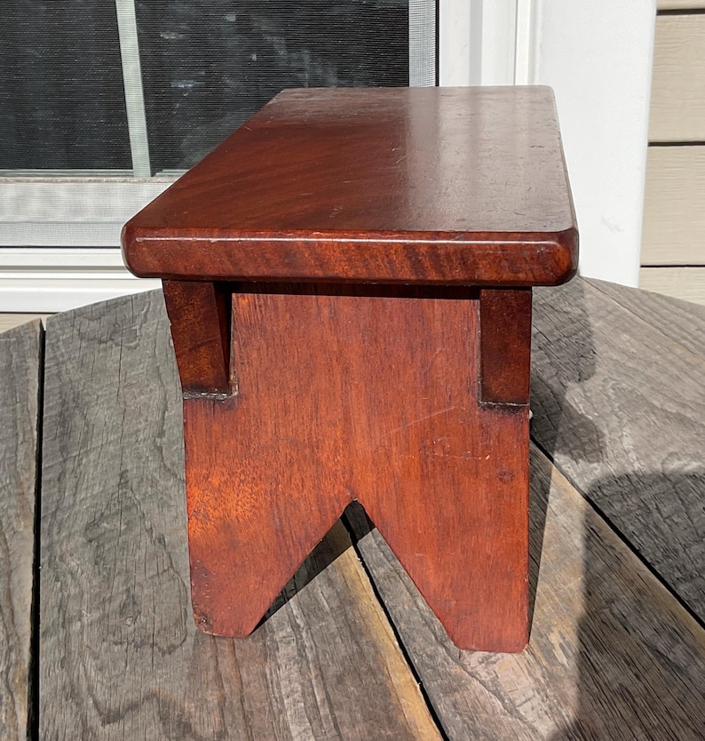 Vintage Wood Cricket Foot Stool Bench Footrest Boot Jack Ends Dark ...