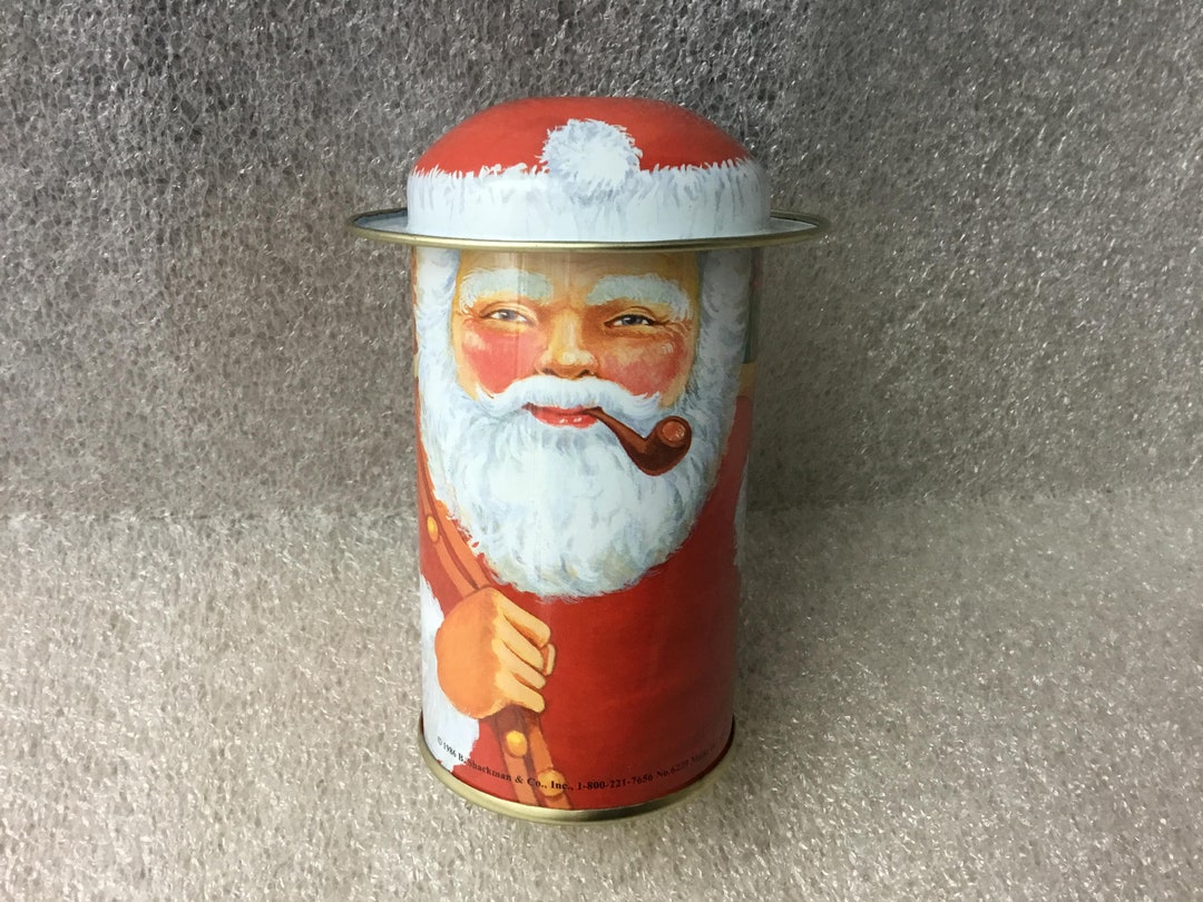 Vintage 1986 B. Shackman & Co Santa Claus W/sack of Toys Tin Litho ...