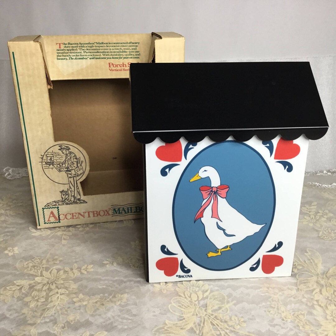 Vintage NOS Bacova Porch Style Mailbox Goose & Hearts - Etsy