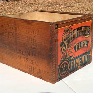 Antique Stickney & Poor's Pimento Wood Ship Box Original Paper Label ...