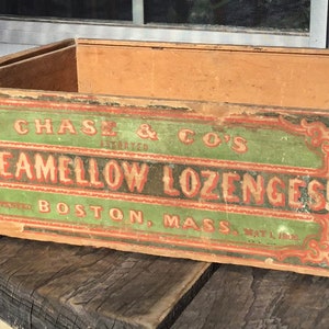 RARE Antique Chase & Co Creamellow Lozenges Wood Box Paper - Etsy