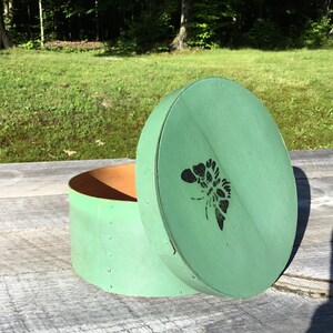 Vintage Bayberry Green Wooden Circular Pantry Box & Lid 7.75d Country ...