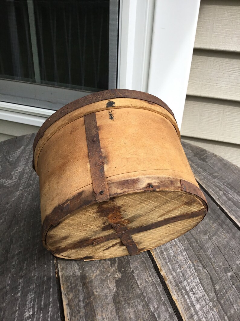 Antique Small Wooden Grain Measure W/ Steel Banding Country - Etsy