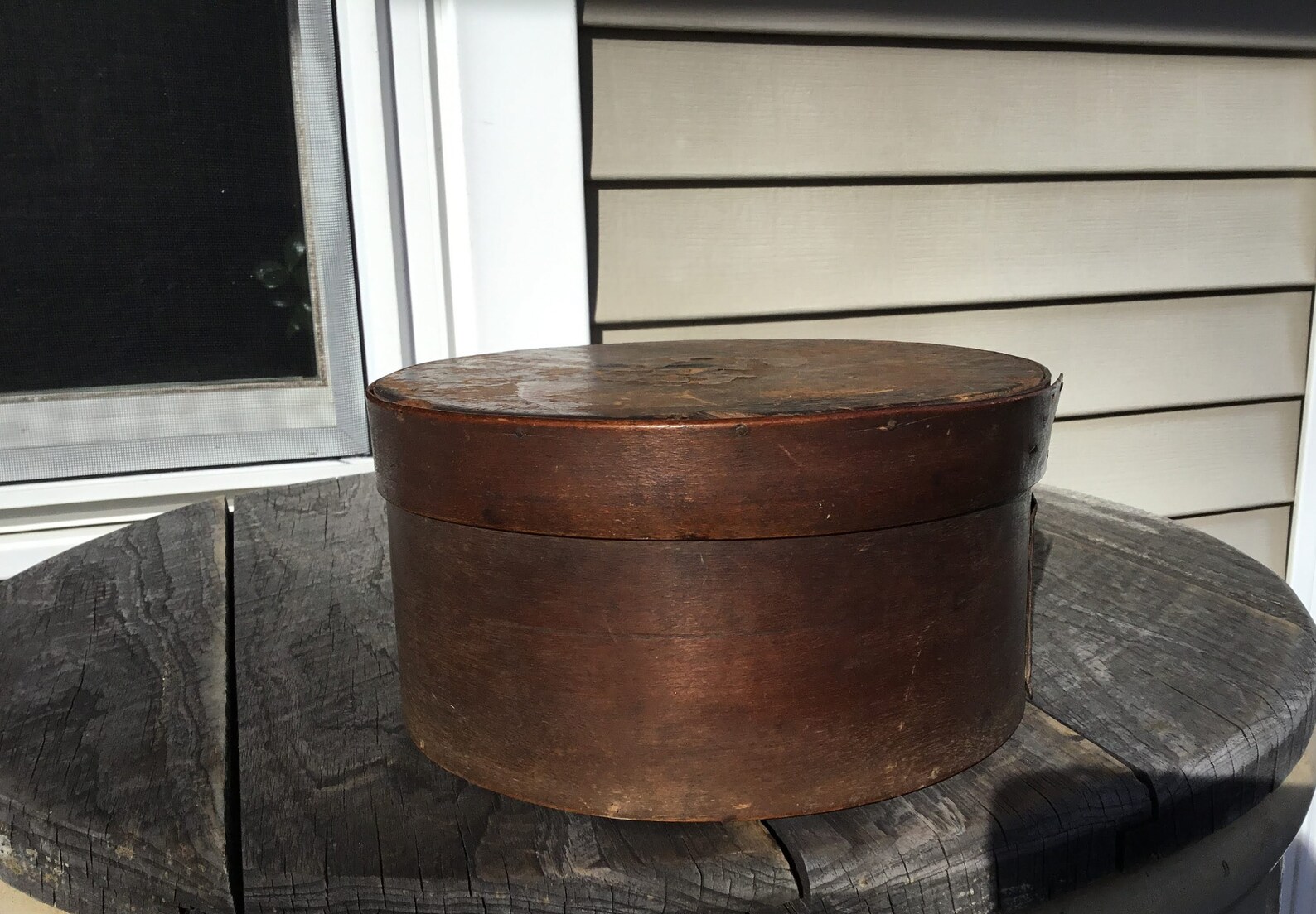 Antique Prim Wooden Circular Pantry Box & Lid 9d Country - Etsy