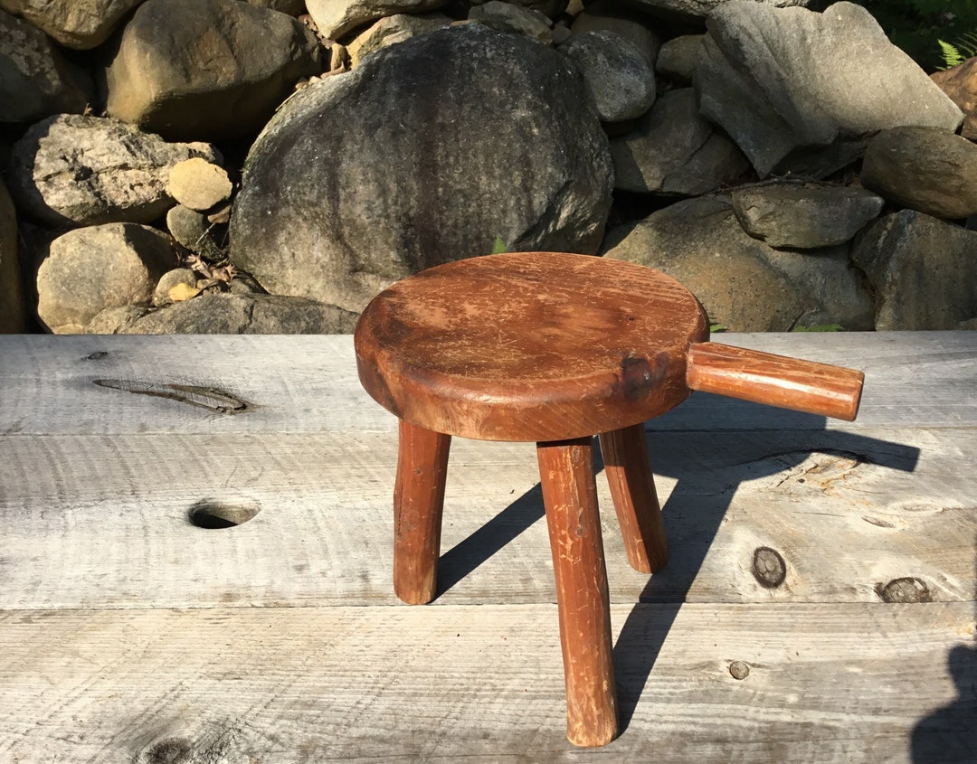 Vintage Walpole Woodworkers Milking Stool Macey-morris Co Hand Carved ...