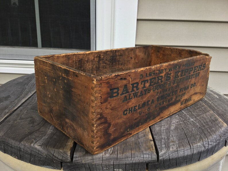 Antique Advertising Barter's Kippers Wooden Shipping Box - Etsy
