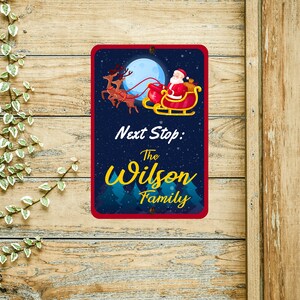 Santa Sleigh Sign Next Stop Custom Merry Christmas Sign - Etsy