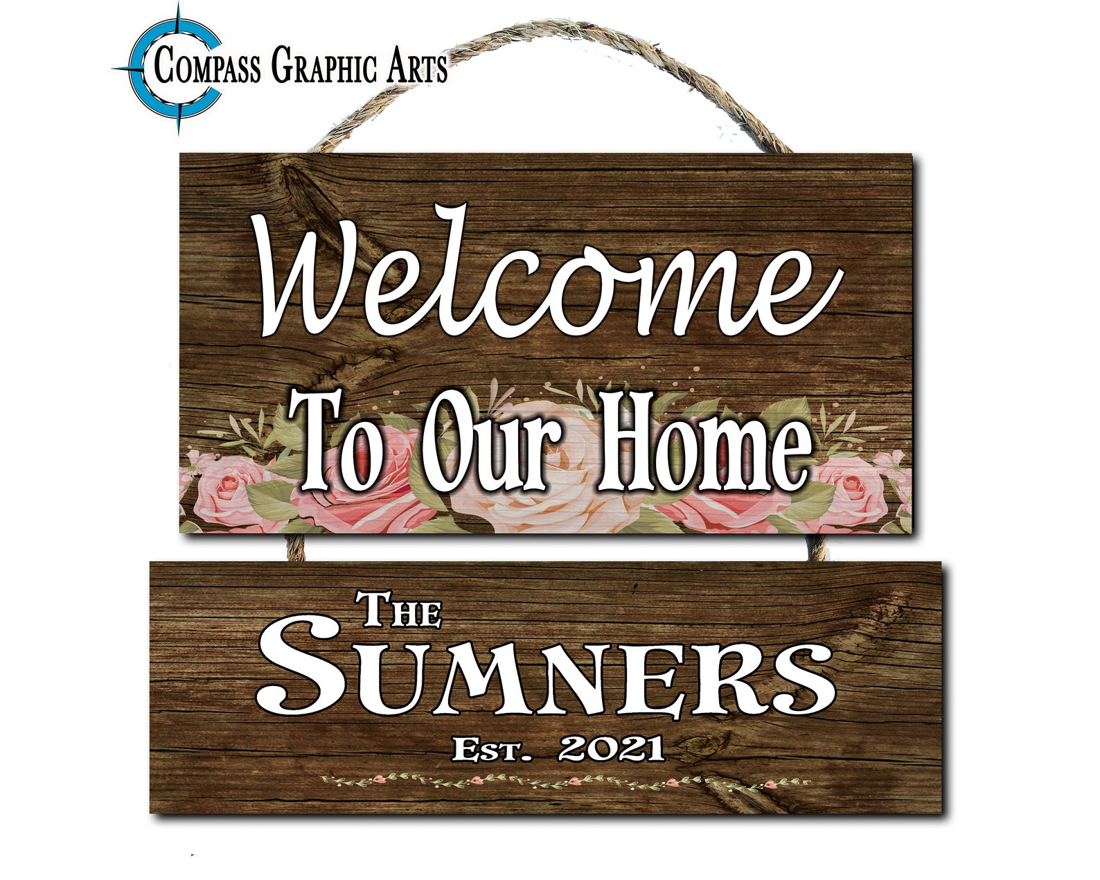 Welcome Sign Personalized Last Name Custom Family Name | Etsy