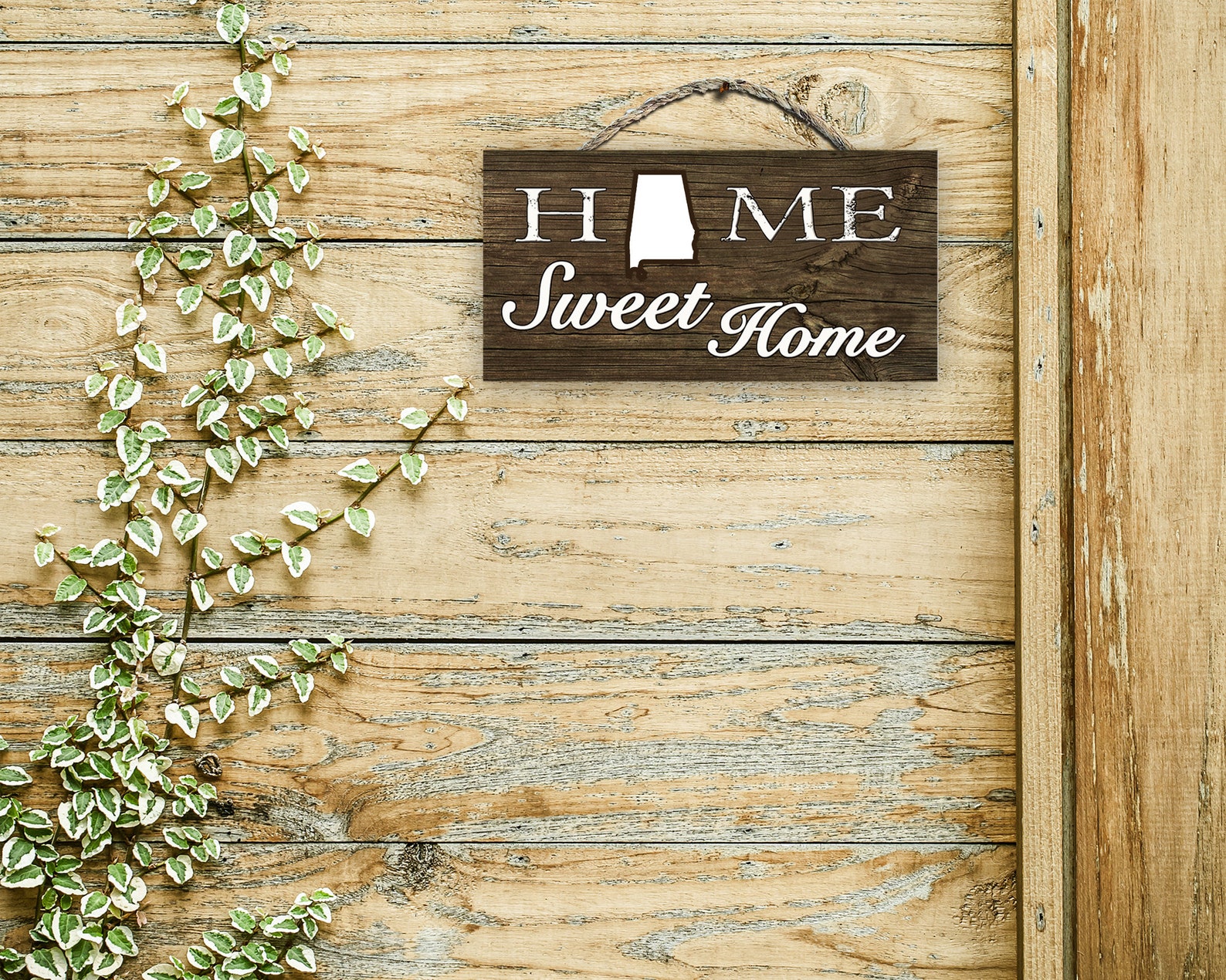 Home Sweet Home Alabama State Hanging Wood Plaque Door Wall - Etsy