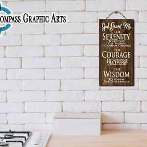 Serenity Prayer- Serenity- Courage- Wisdom- Wall Decor- Hanging Wood ...