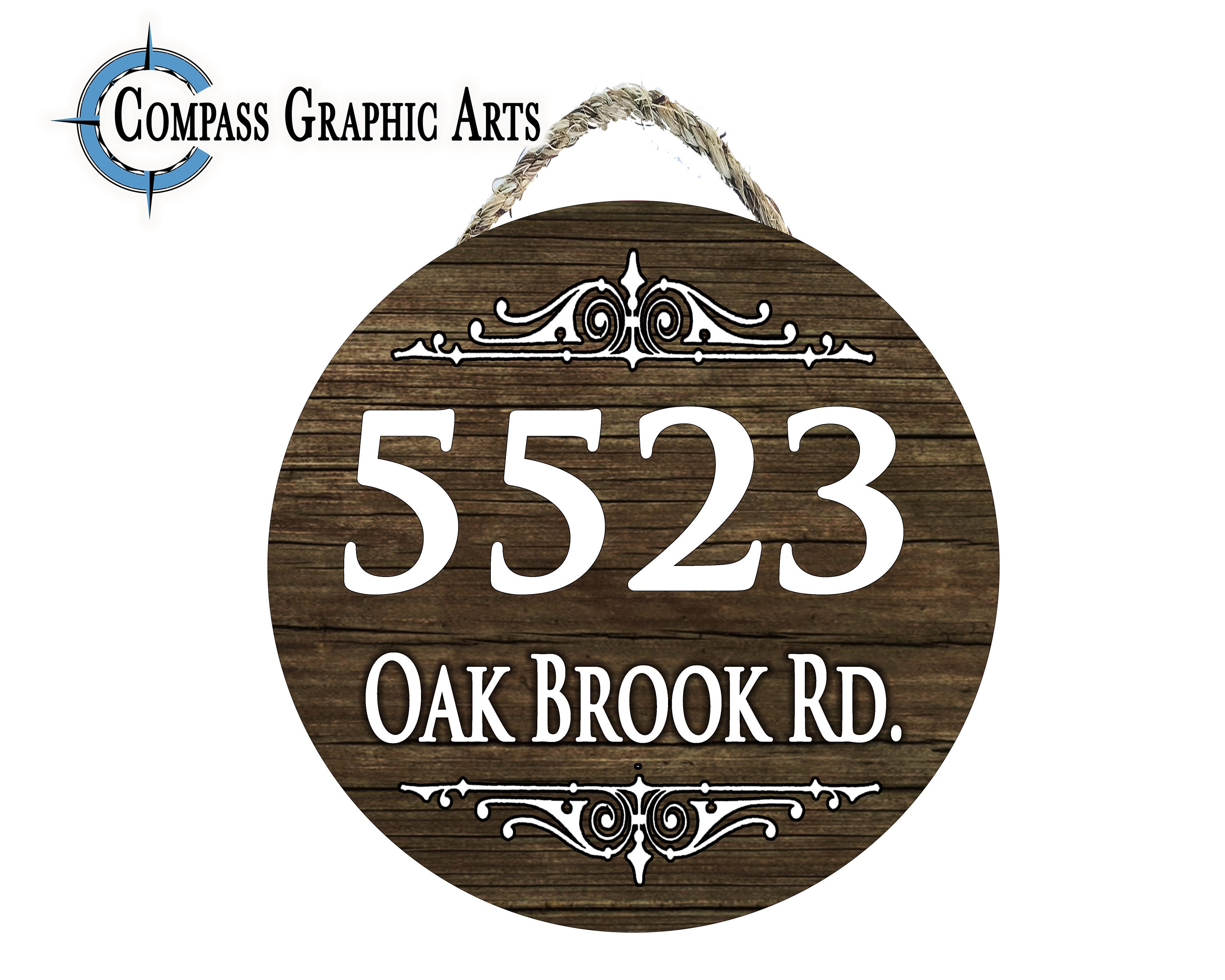 Street Address Sign Round Wood Sign Personalized Custom | Etsy