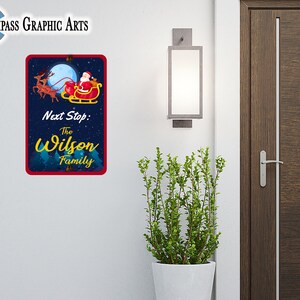 Santa Sleigh Sign Next Stop Custom Merry Christmas Sign - Etsy