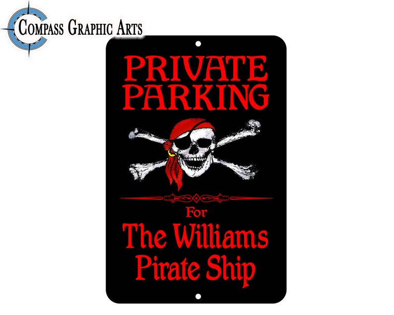 Custom Parking Sign Pirate Decor Personalized Metal Sign | Etsy